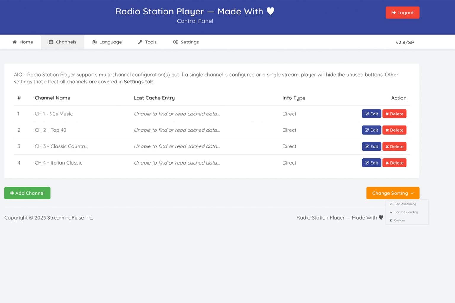 Radio Channels - Streaming Pulse Inc.