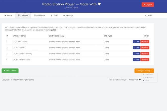 Radio Channels - Streaming Pulse Inc.