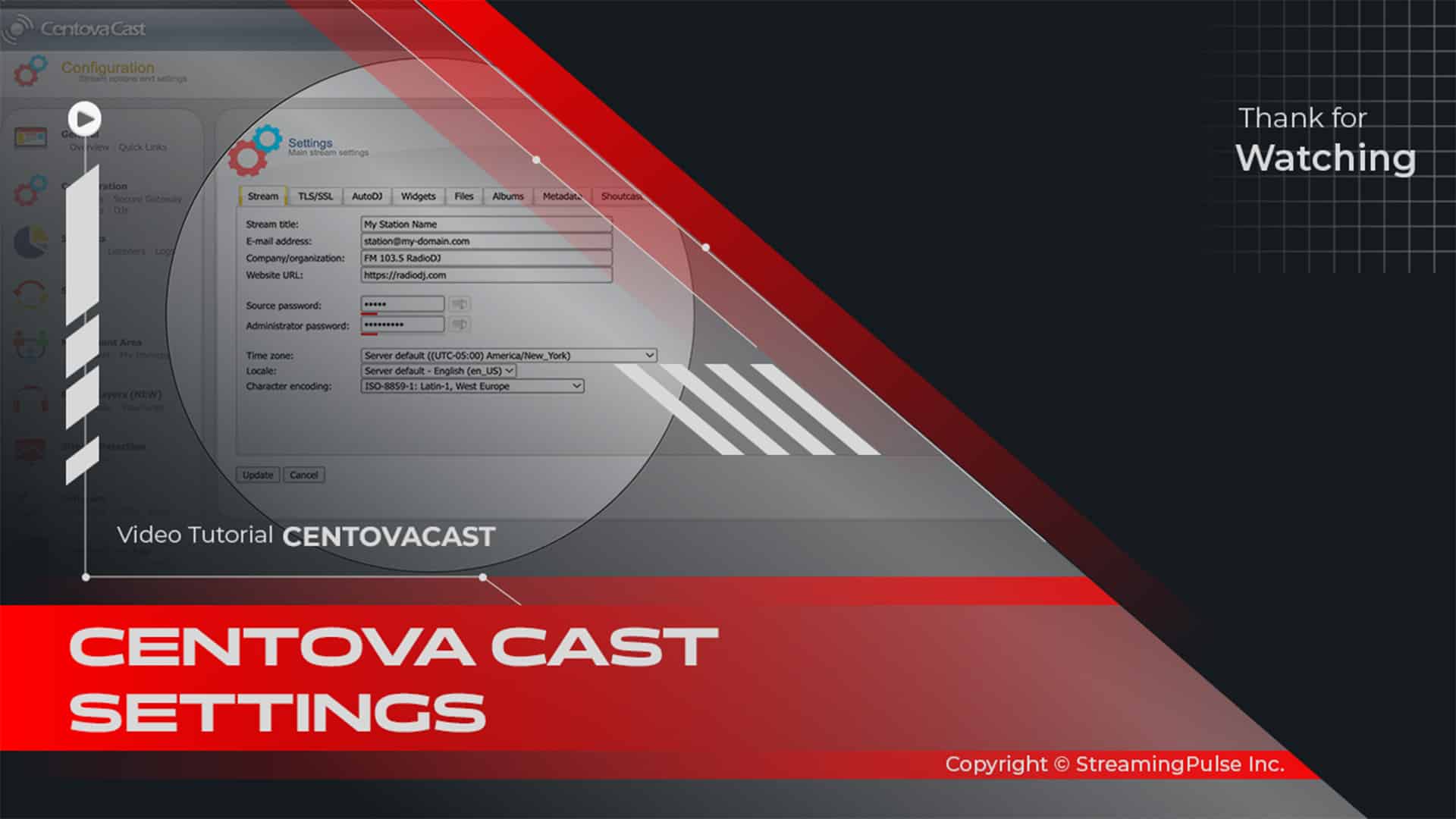 Centova Cast Settings - Streaming Pulse Inc.